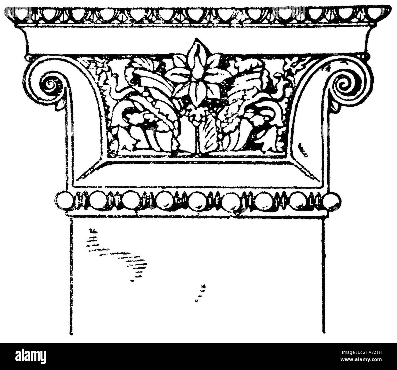 Greek Ionic pilaster capital., , ML (pattern book Stock Photo - Alamy