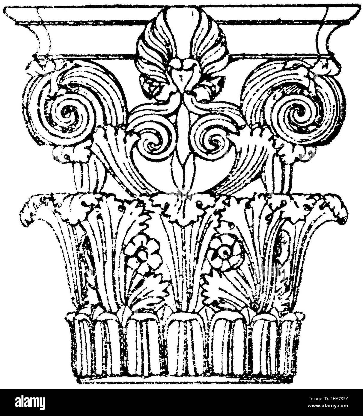 Greek-Corinthian column capital from the monument of Lysicrates in ...