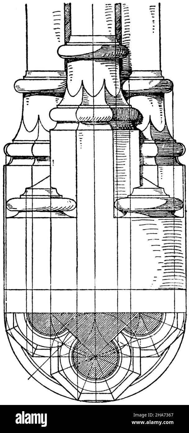 Column base: Gothic base from the church at Brou-Asn. (Raguenet), , ML ...