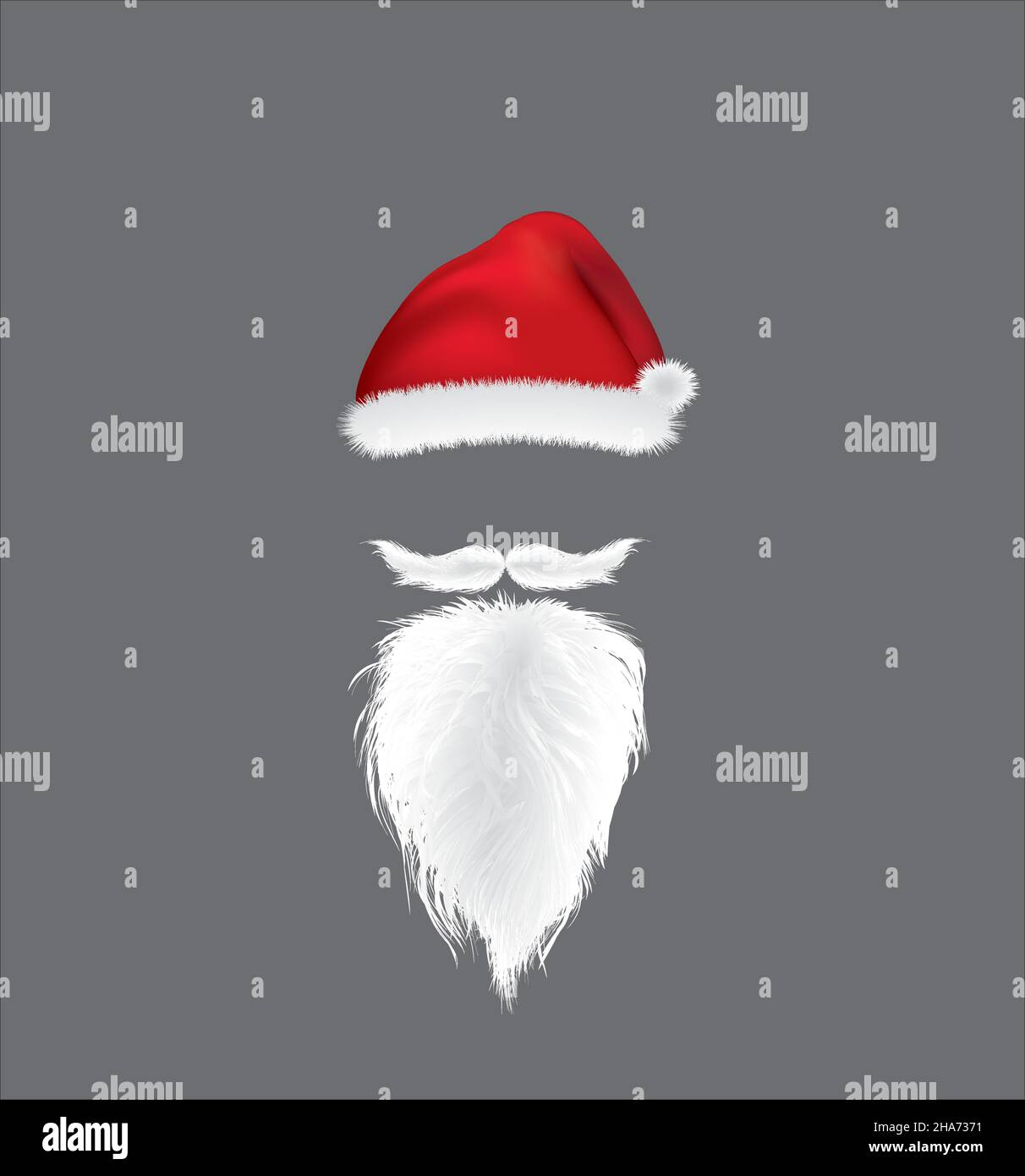 Santa hat and beard. vector Stock Vector Image & Art - Alamy