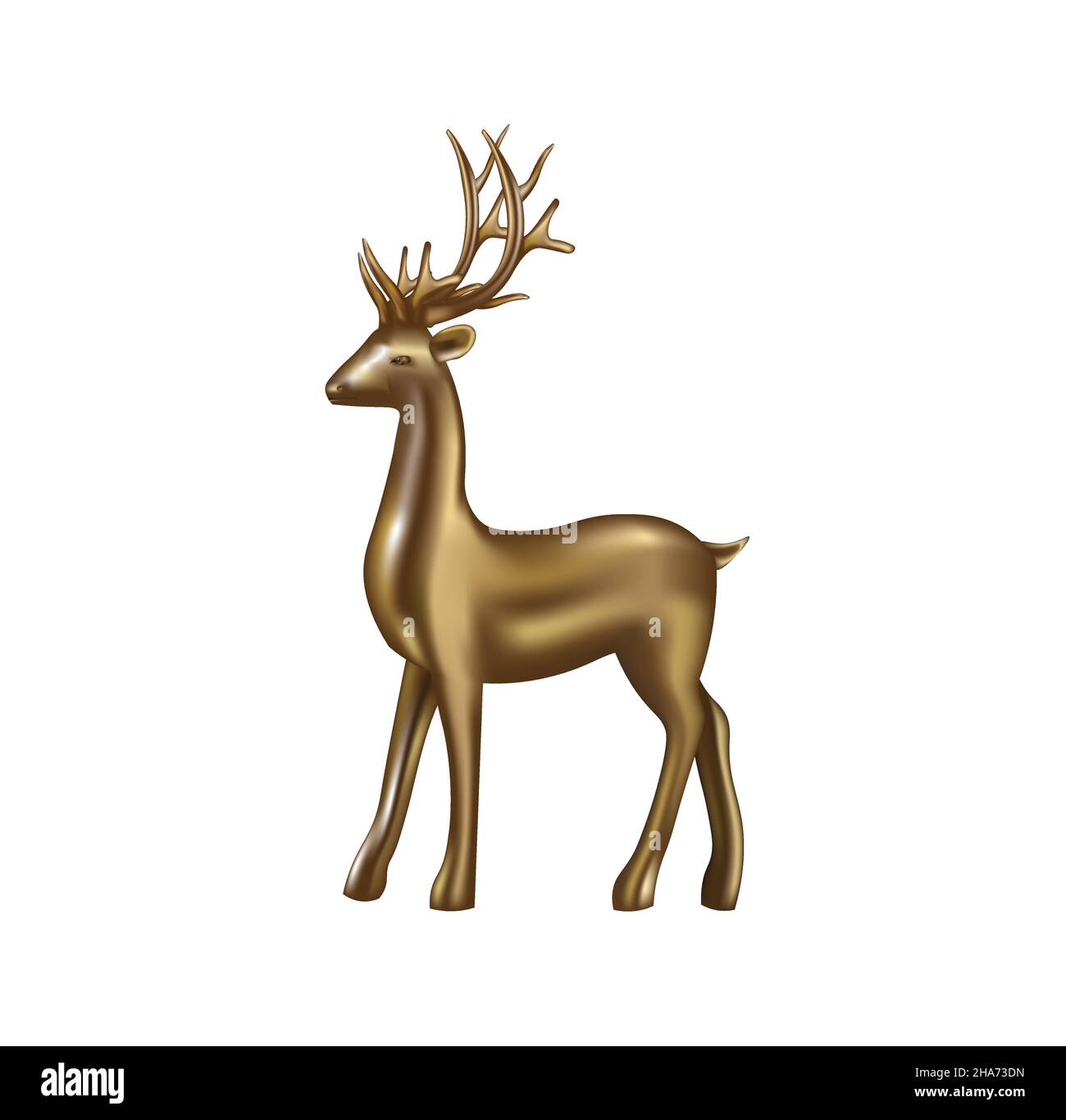Golden deer isolated. vector illustration Stock Vector Image & Art - Alamy