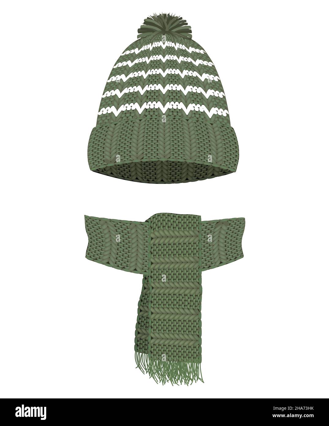 Winter set, cap, and scarf , vector Stock Vector Image & Art - Alamy