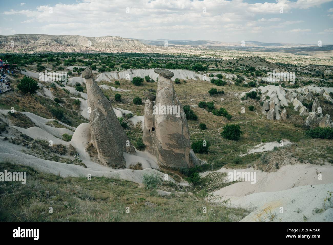 Uc Guzeller (Three Beauties) fairy chimneys in Cappadocia, Turkey. High ...