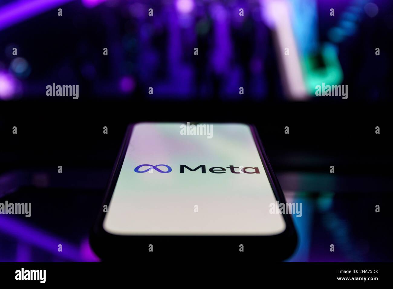 Meta logo in 3D futuristic background. The metaverse is a hypothesized ...