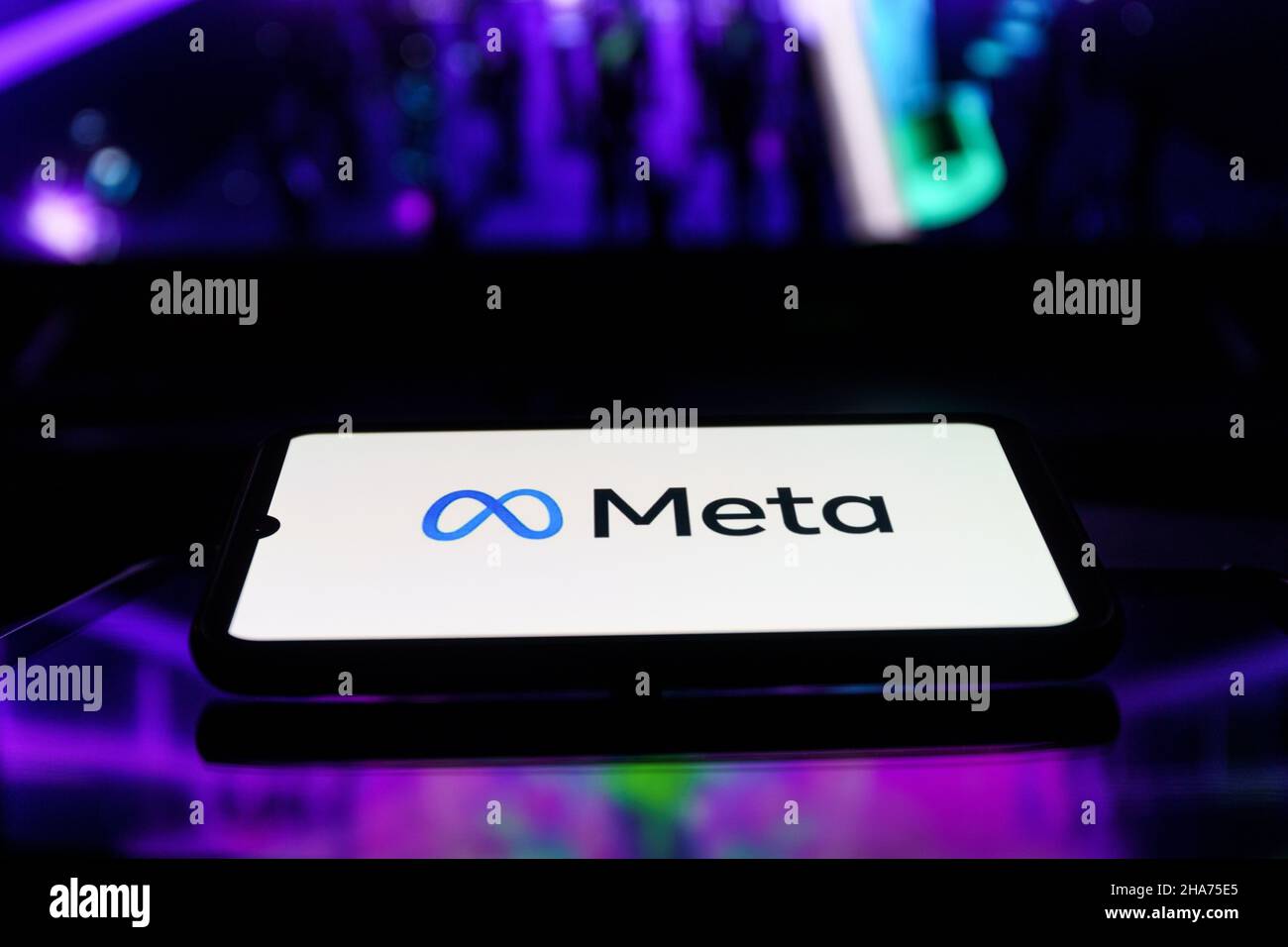 Meta logo in 3D futuristic background. The metaverse is a hypothesized ...