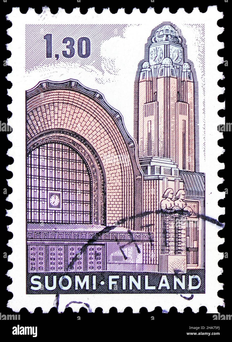 MOSCOW, RUSSIA - NOVEMBER 8, 2021: Postage stamp printed in Finland ...
