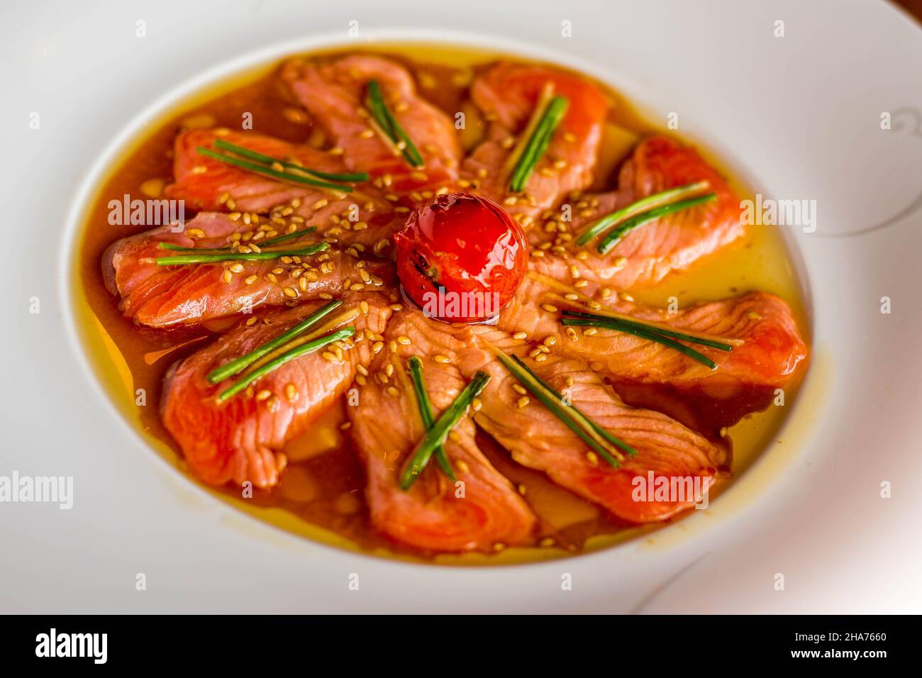 Seared salmon sashimi hi-res stock photography and images - Alamy