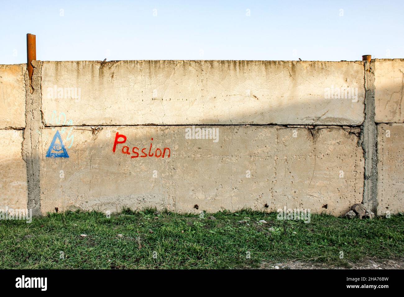 The word PASSION written with red paint on the wall Stock Photo - Alamy