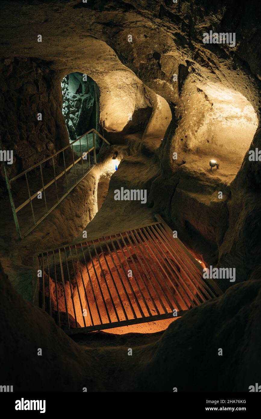 CAPPADOCIA, TURKEY - nov, 2021 The underground city of Mazikoy or Mazi ...