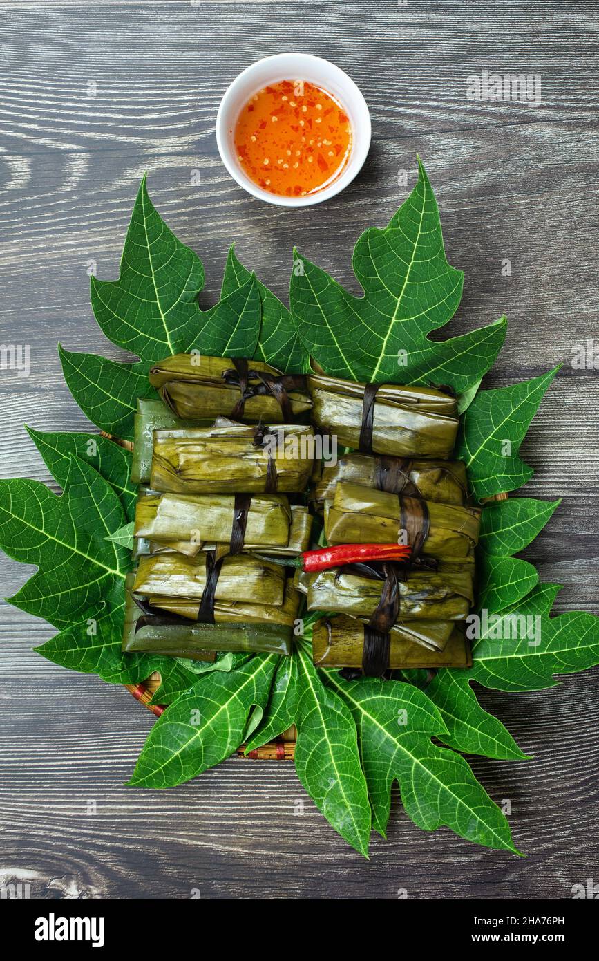 Banh bot loc is a cake made from tapioca flour with ingredients ...