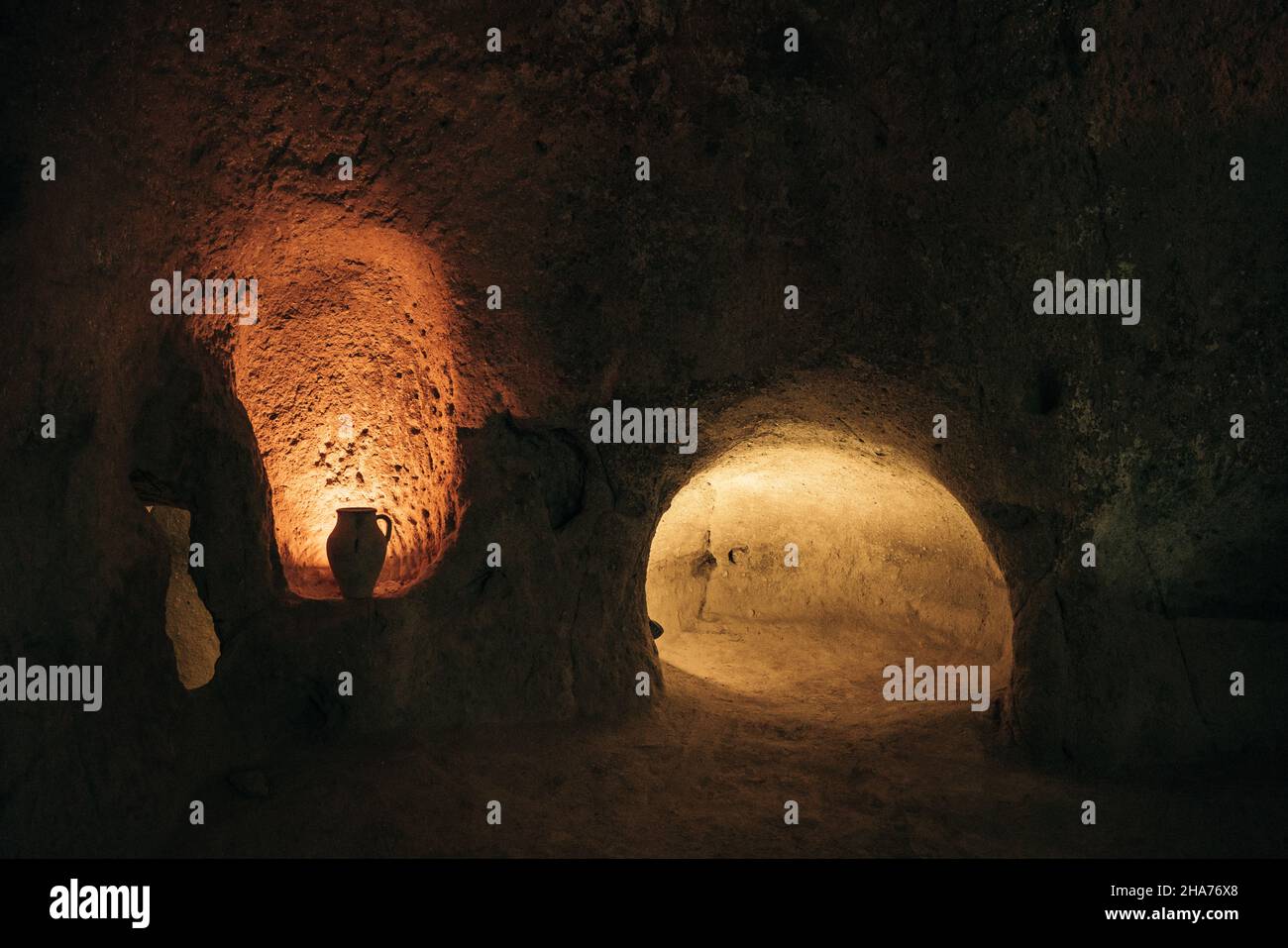 CAPPADOCIA, TURKEY - nov, 2021 The underground city of Mazikoy or Mazi ...