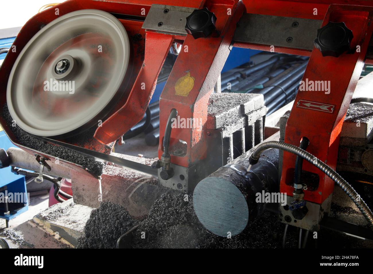 Metal cutting saw in factory Stock Photo - Alamy