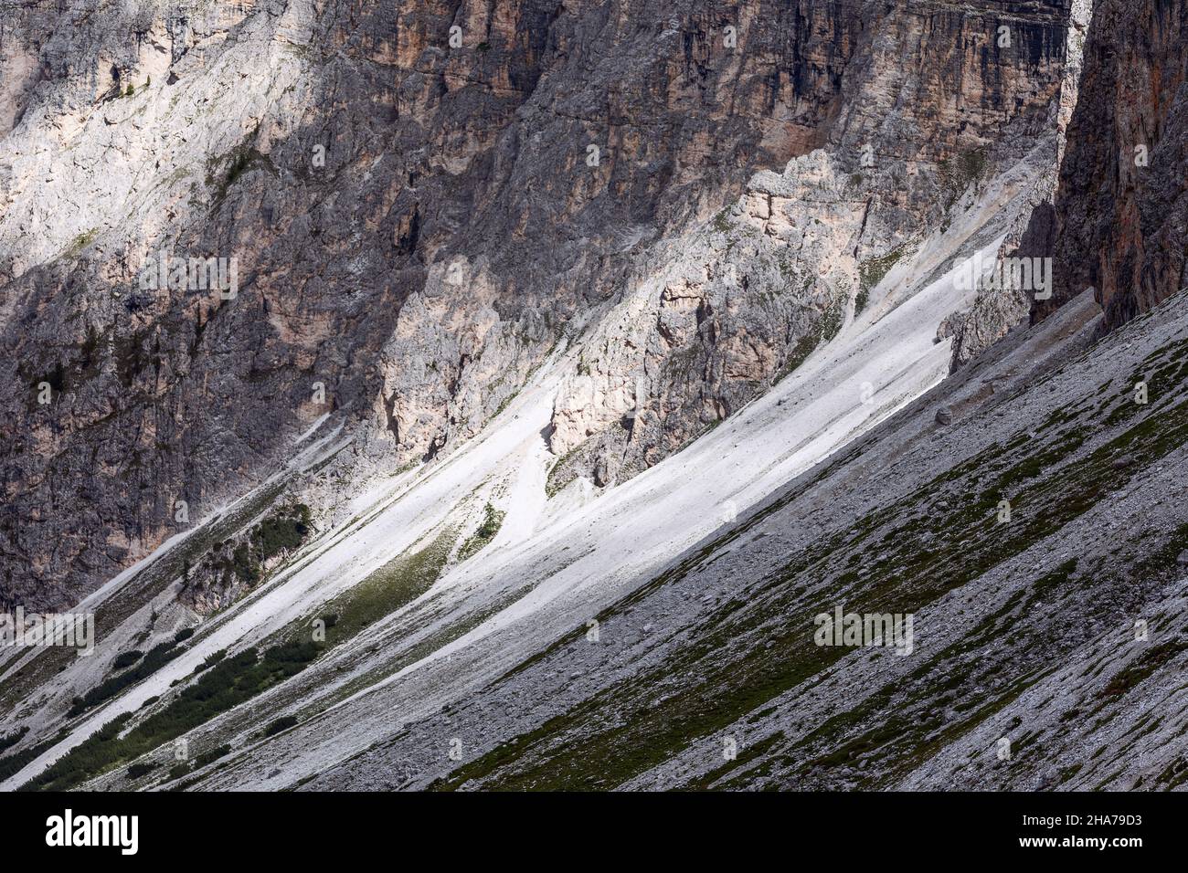 slope of the mountain with layers of sedimentary rocks. Vertically ...