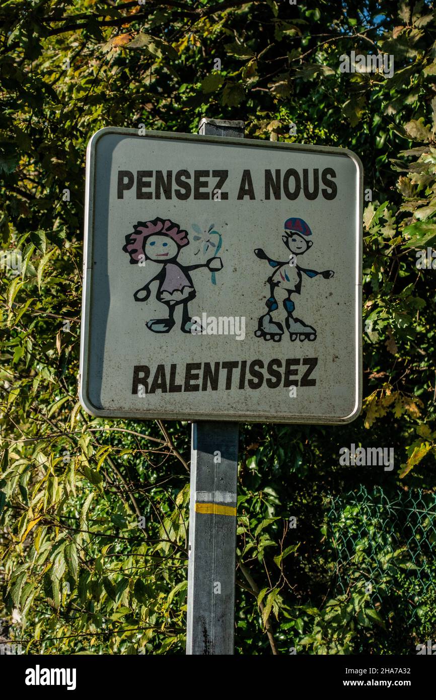 children playing warning sign, France Stock Photo - Alamy children playing warning sign, France Stock Photo - Alamy