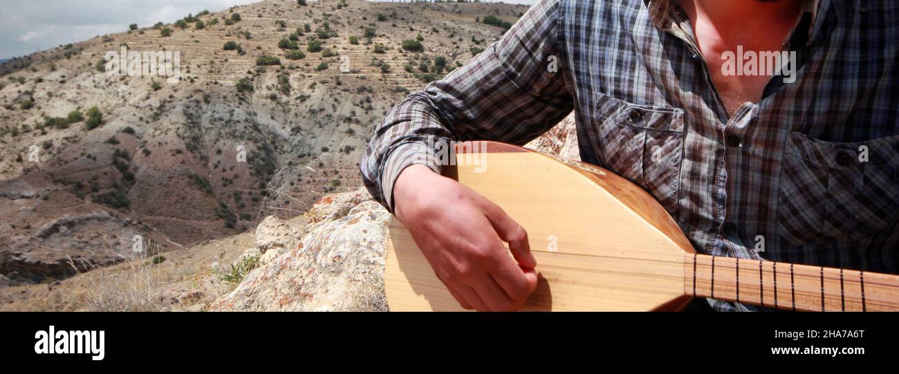 Turkish musical instrument string instrument bağlama Stock Photo - Alamy