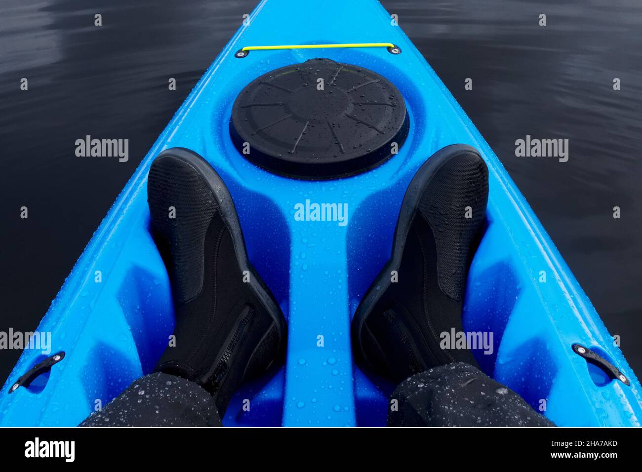Blue kayak on open water at Loch Lomond Stock Photo - Alamy