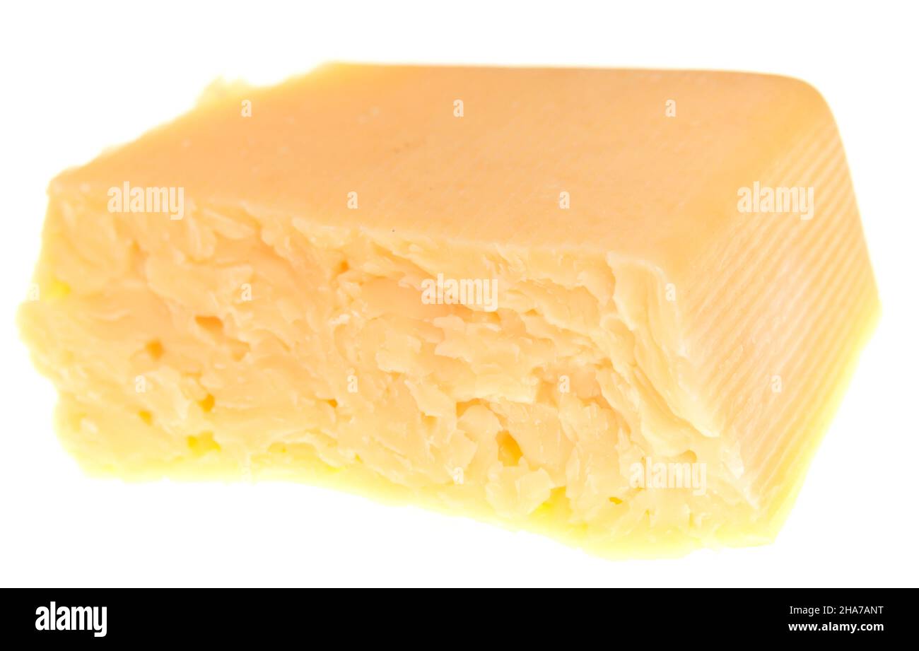 Broken cheese isolated on white background Stock Photo - Alamy
