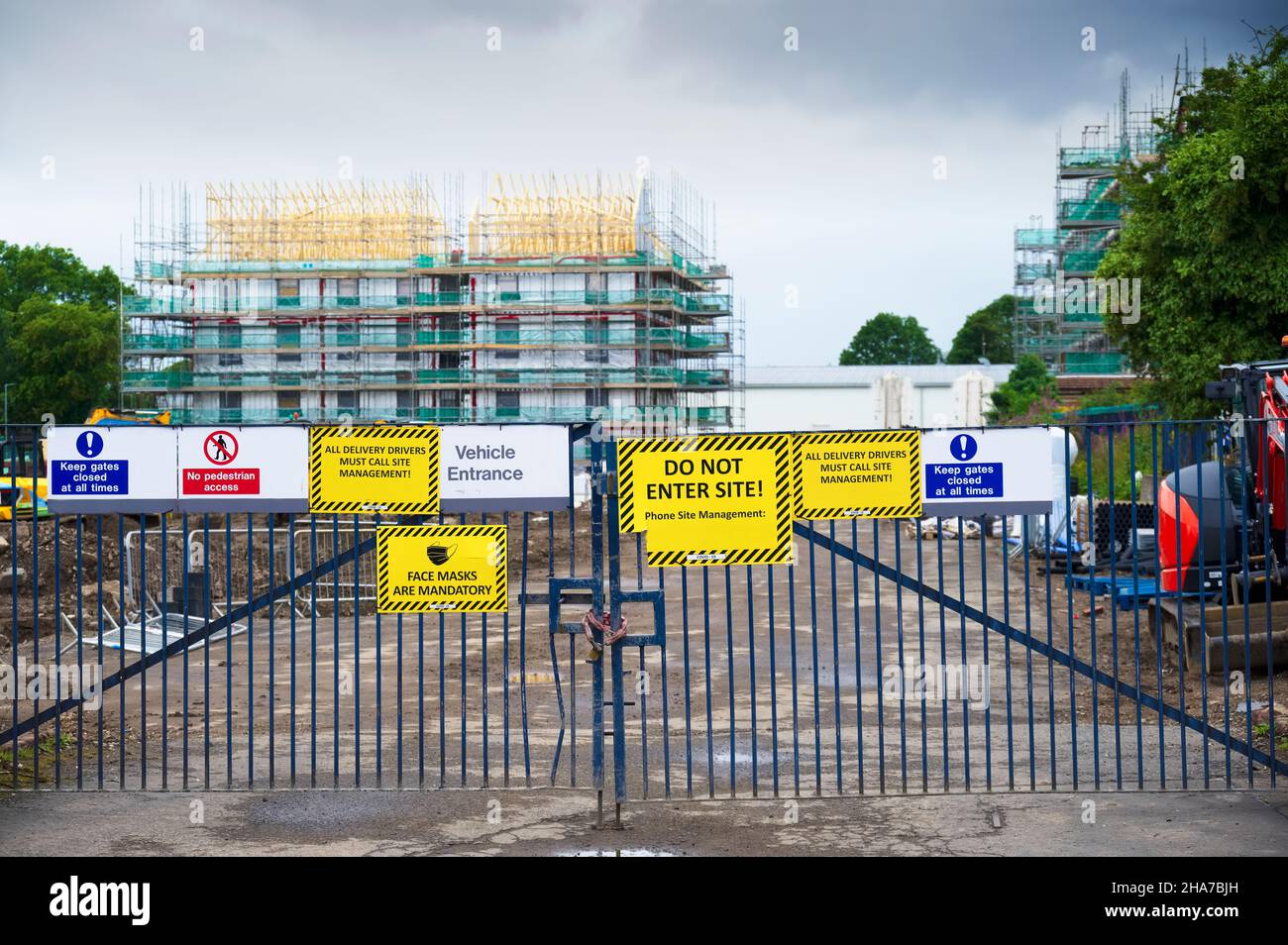 Construction site health and safety message rules sign board signage on ...