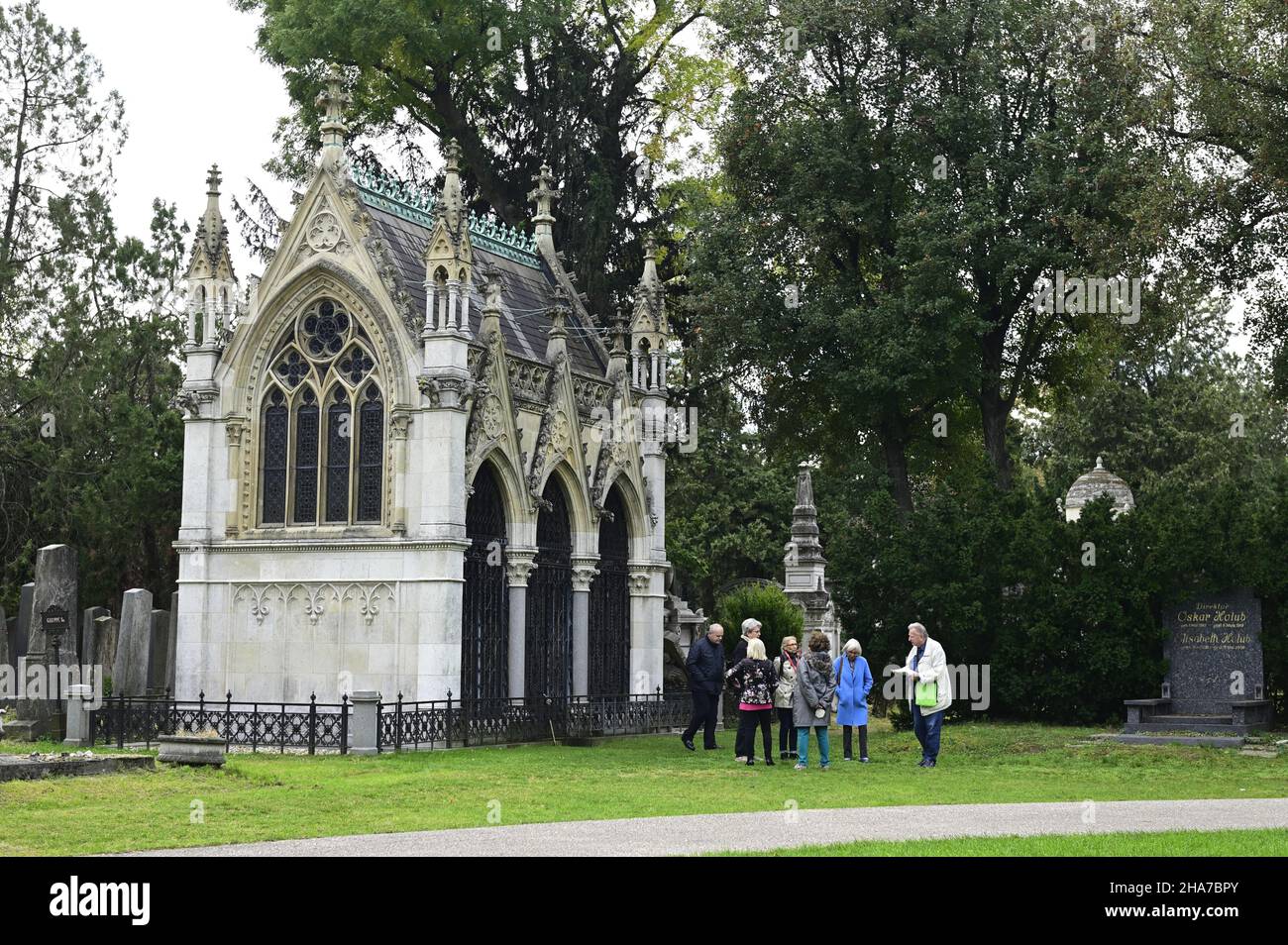 Vienna, Austria. The Vienna Central Cemetery. Tour guide at the central ...
