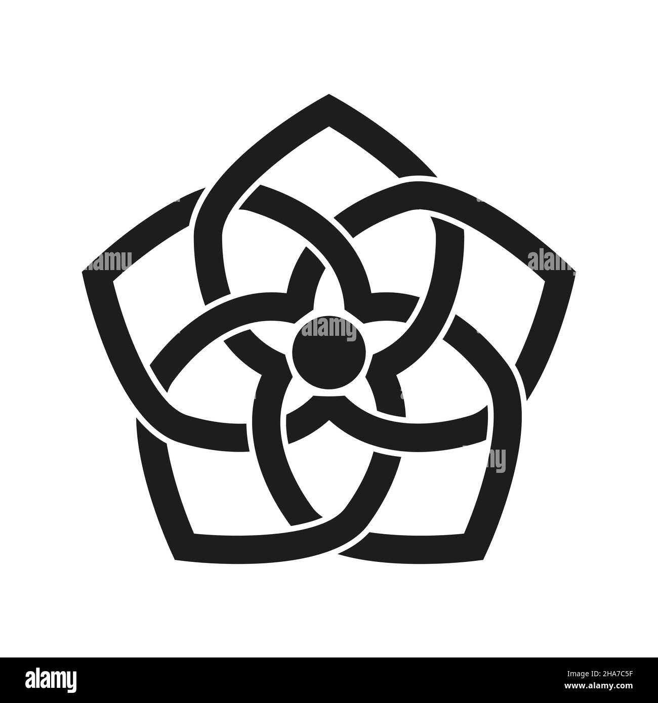 Japanese style flower design. Kamon Symbol of Japan Stock Vector Image ...