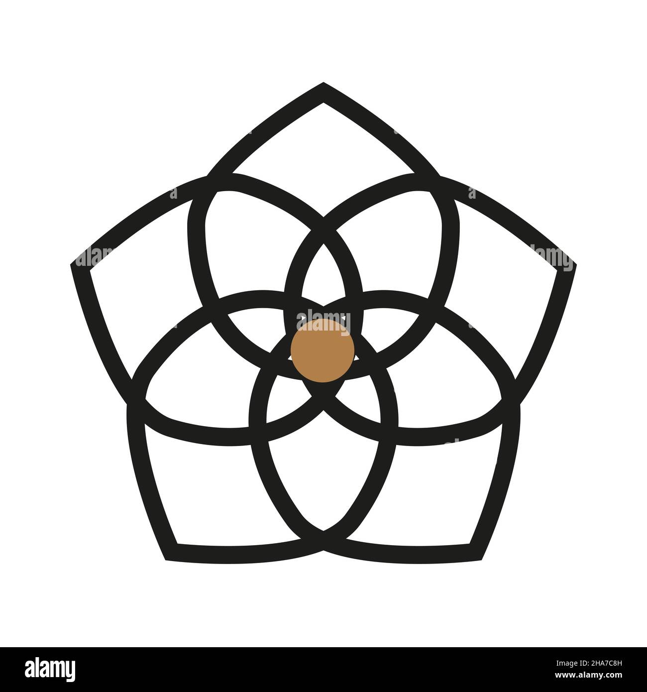 Japanese style flower design. Kamon Symbol of Japan Stock Vector Image ...