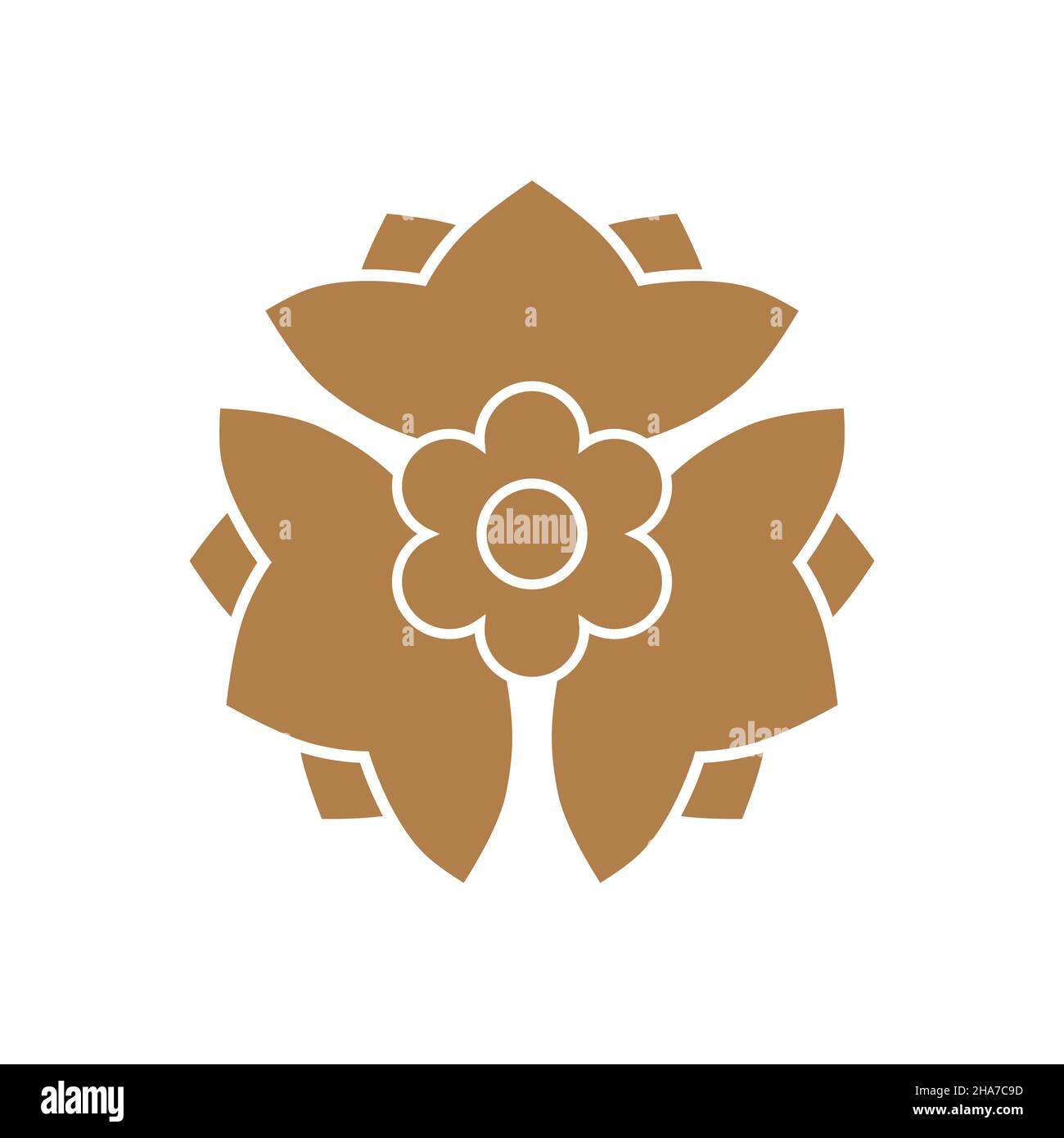 Japanese style flower design. Kamon Symbol of Japan Stock Vector Image ...