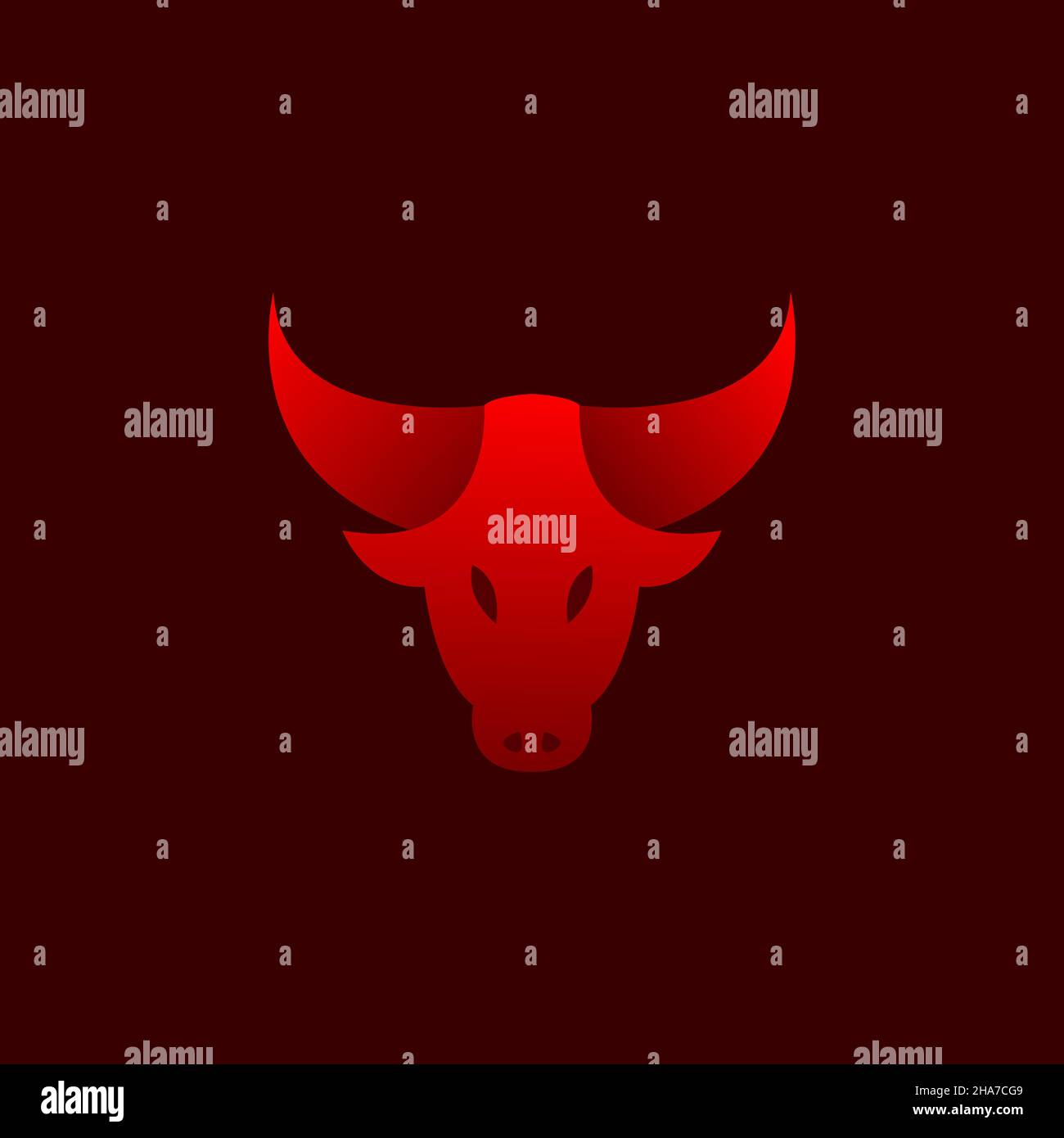 abstract red head cow livestock logo symbol icon vector graphic design ...