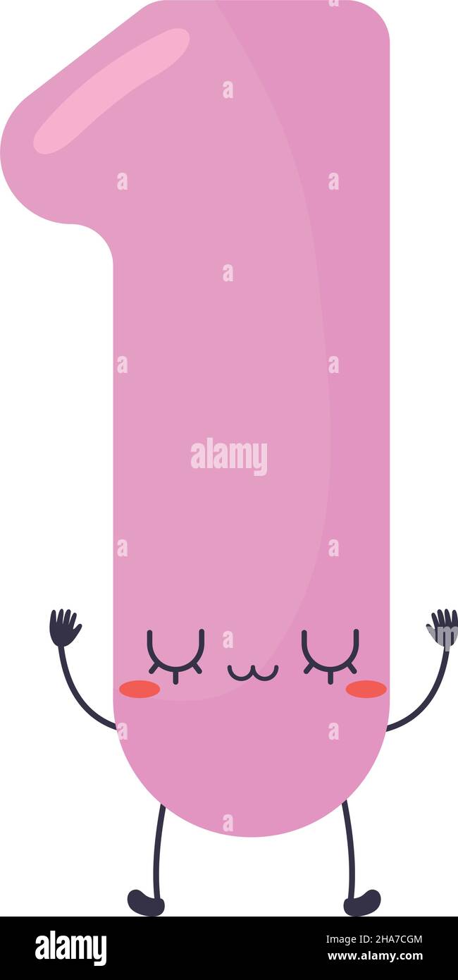 kawaii number one Stock Vector Image & Art - Alamy