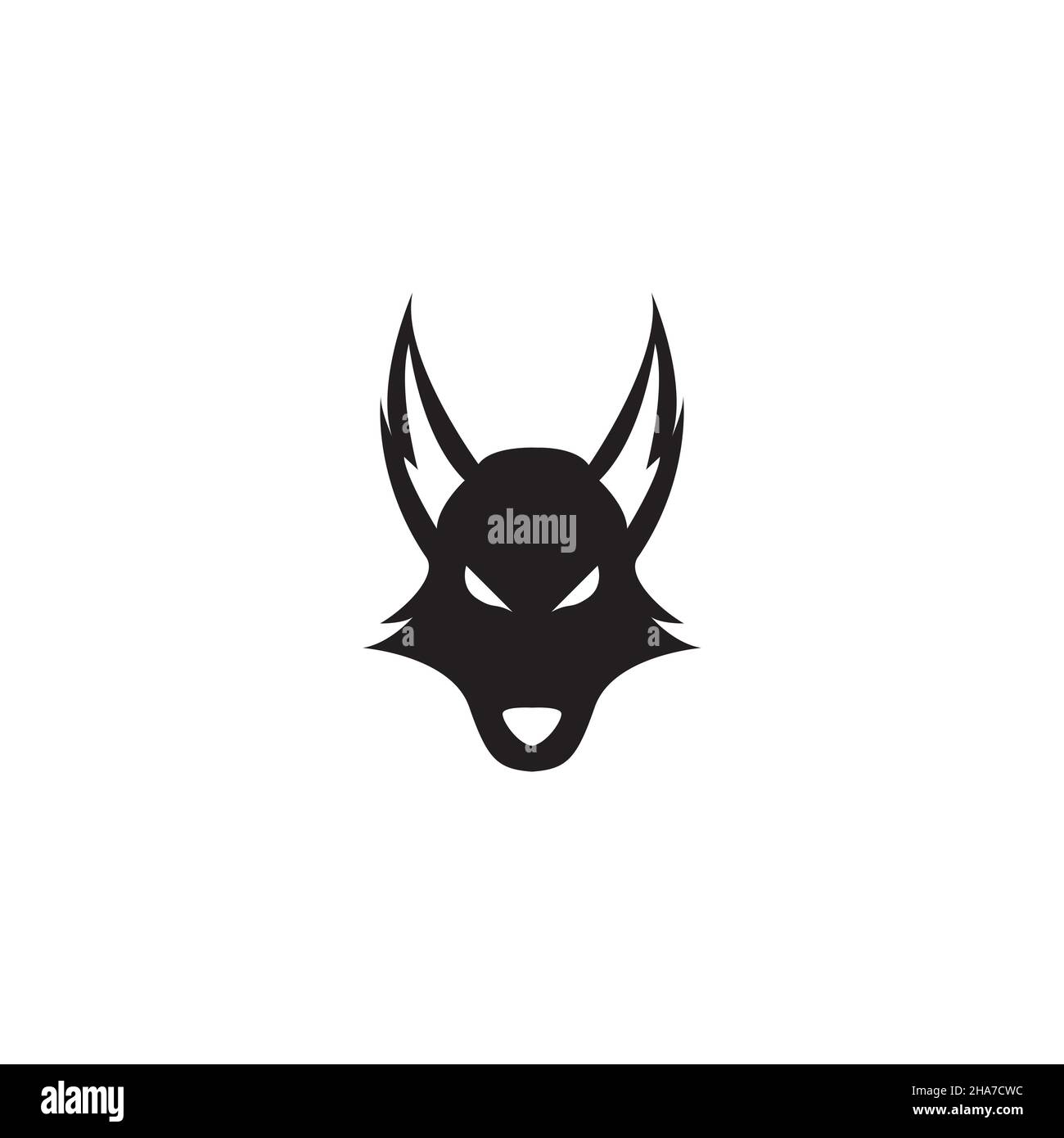 head face wolf long ear logo symbol icon vector graphic design ...