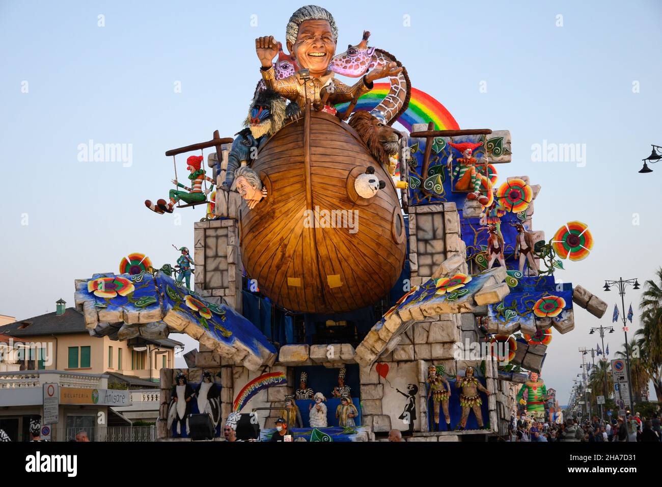 Viareggio-Italy-October 2021 The famous carnival where allegorical ...