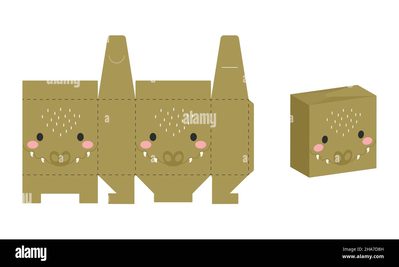 Simple packaging favor box crocodile design for sweets, candies ...