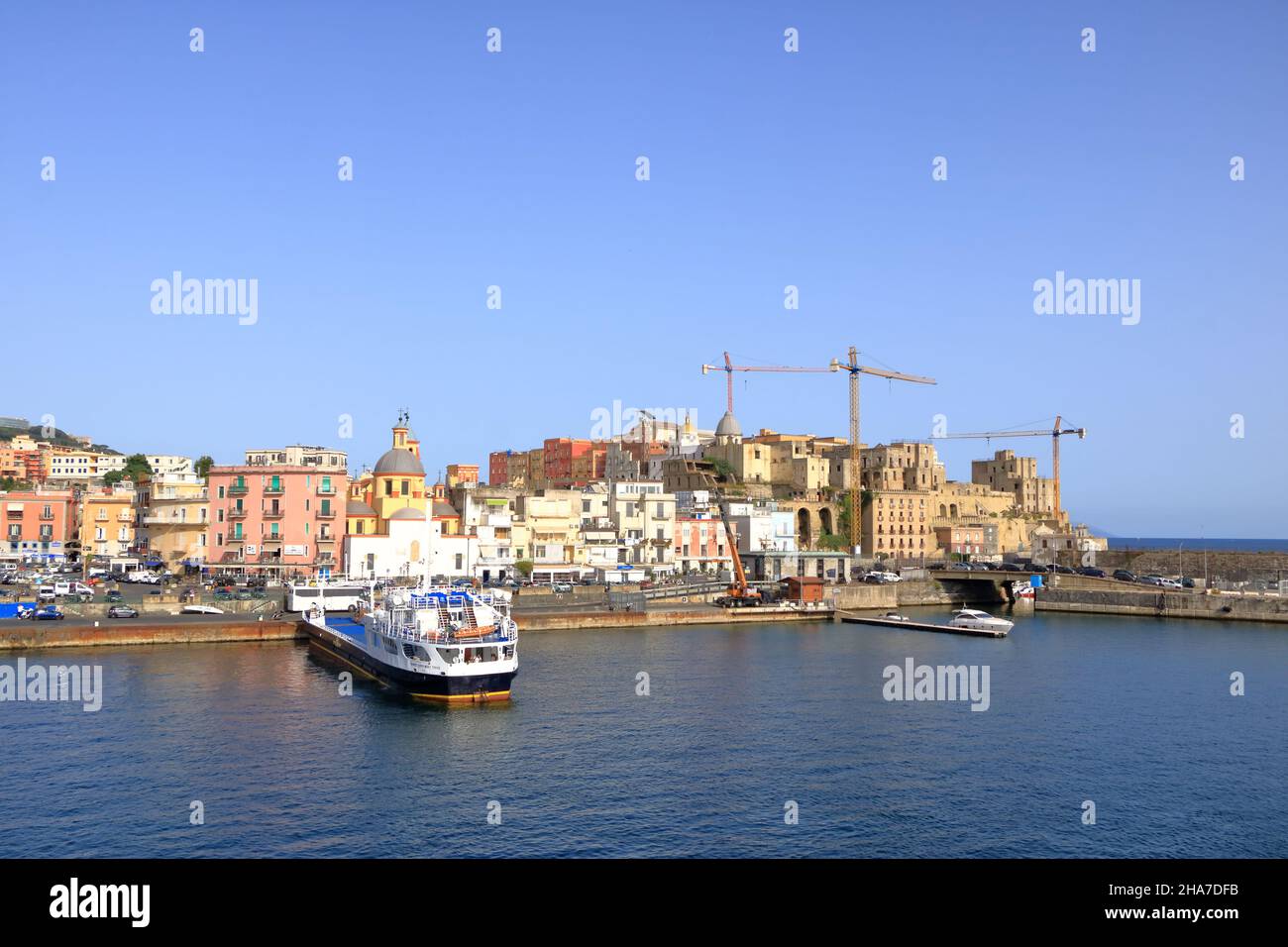 July 12 2021 - Pozzuoli, Italy: View of the typical residential ...