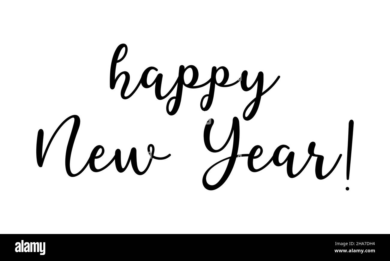 Hand sketched HAPPY NEW YEAR quote. Lettering for poster, sticker ...