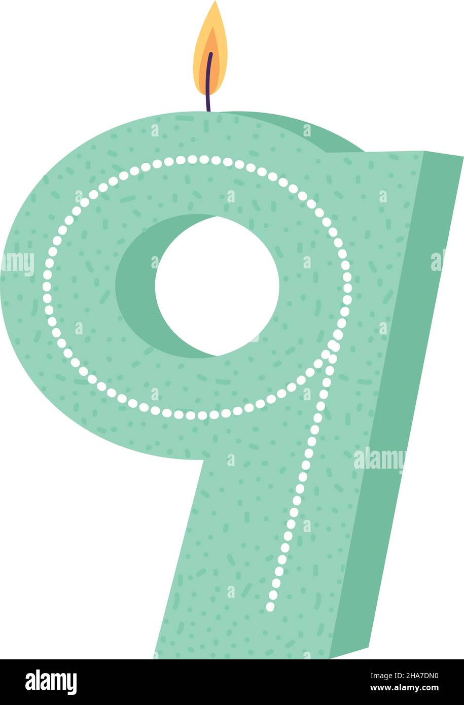 nine birthday candle Stock Vector Image & Art - Alamy