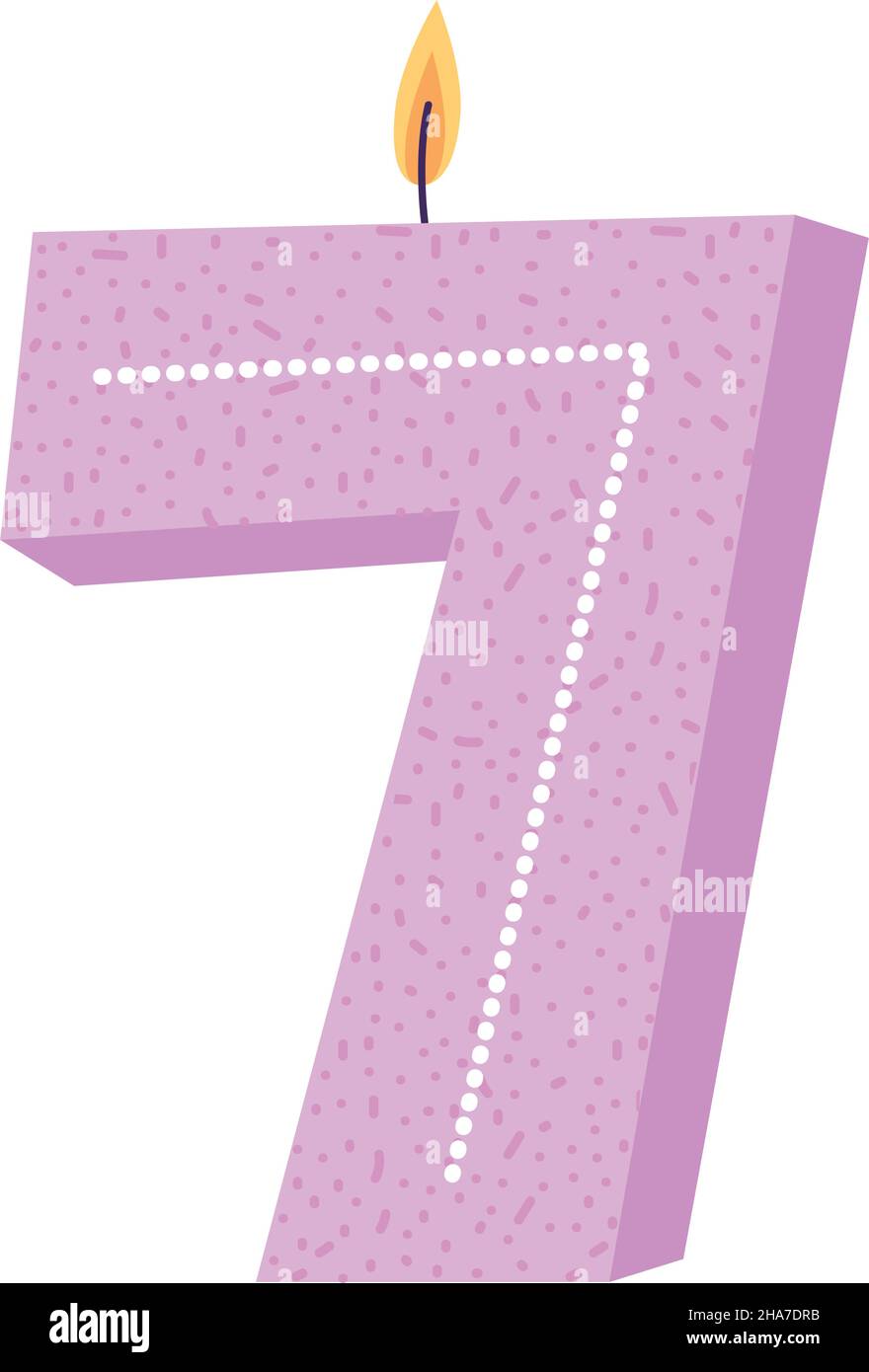 seven birthday candle Stock Vector Image & Art - Alamy