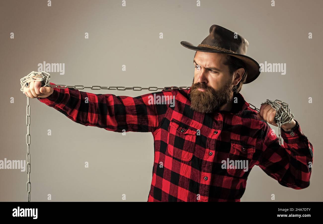 Chained bearded man hi-res stock photography and images - Alamy