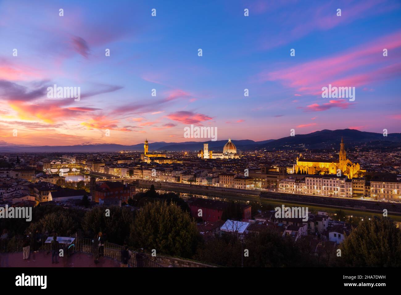 Colourful sunset of Florence, Italy Stock Photo - Alamy