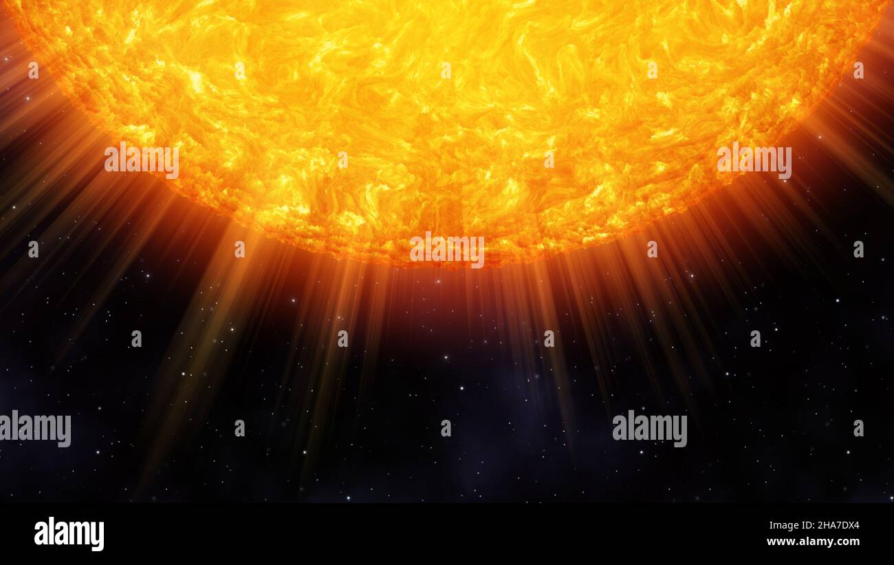 3D illustration of a detailed sun in space Stock Photo - Alamy