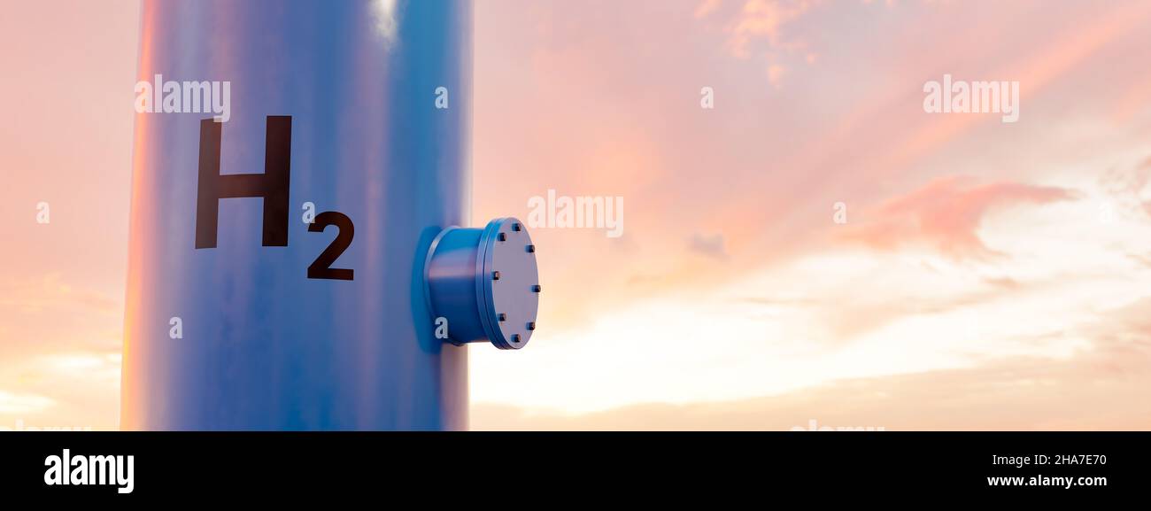 3D illustration of a modern hydrogen tank for renewable energy Stock ...