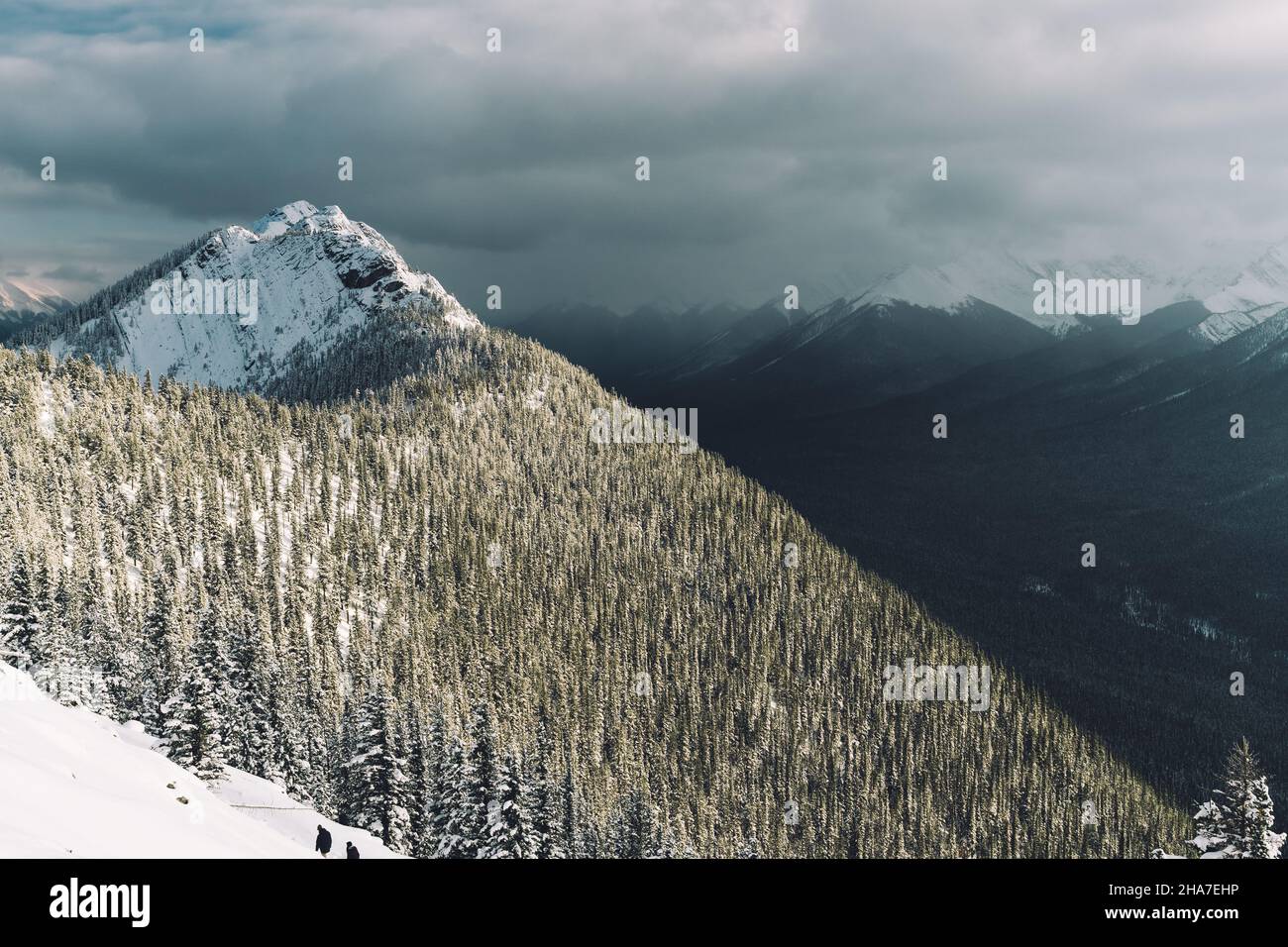 Beautiful landscape of hills covered in snow Stock Photo - Alamy