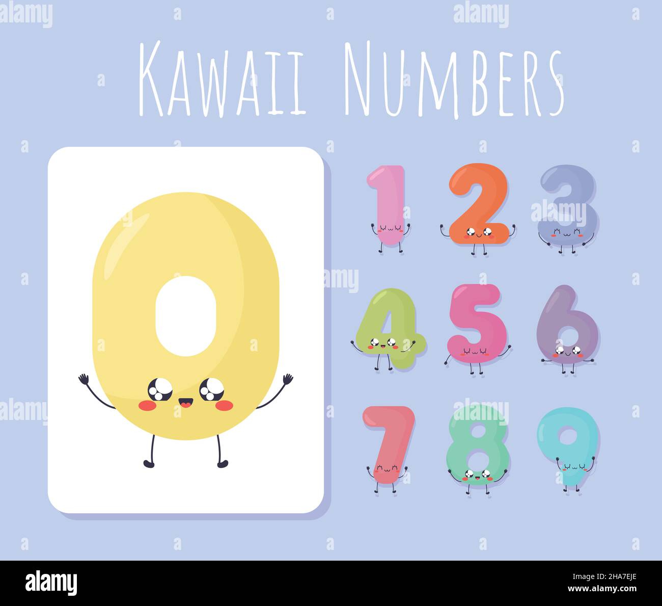 kawaii numbers design Stock Vector Image & Art - Alamy