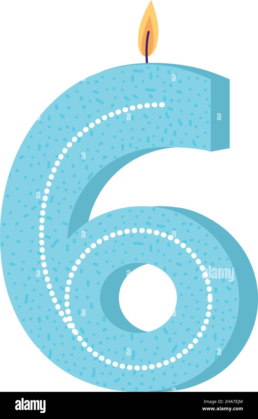 six birthday candle Stock Vector Image & Art - Alamy