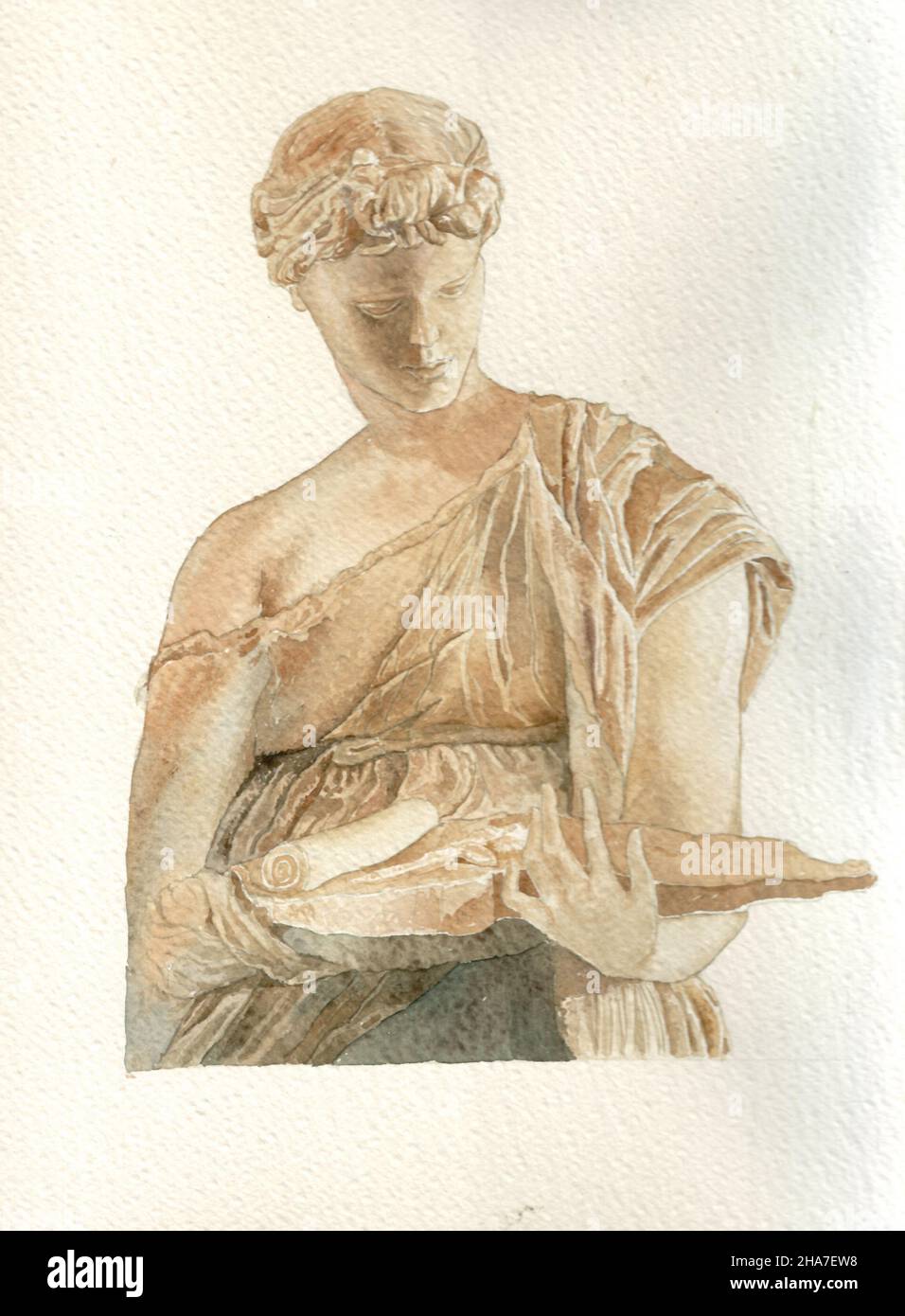 Greek art, watercolor Stock Photo - Alamy