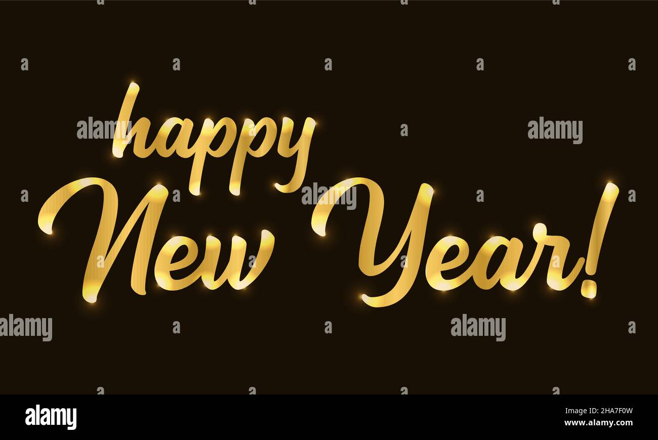 Hand sketched HAPPY NEW YEAR quote. Lettering for poster, sticker ...