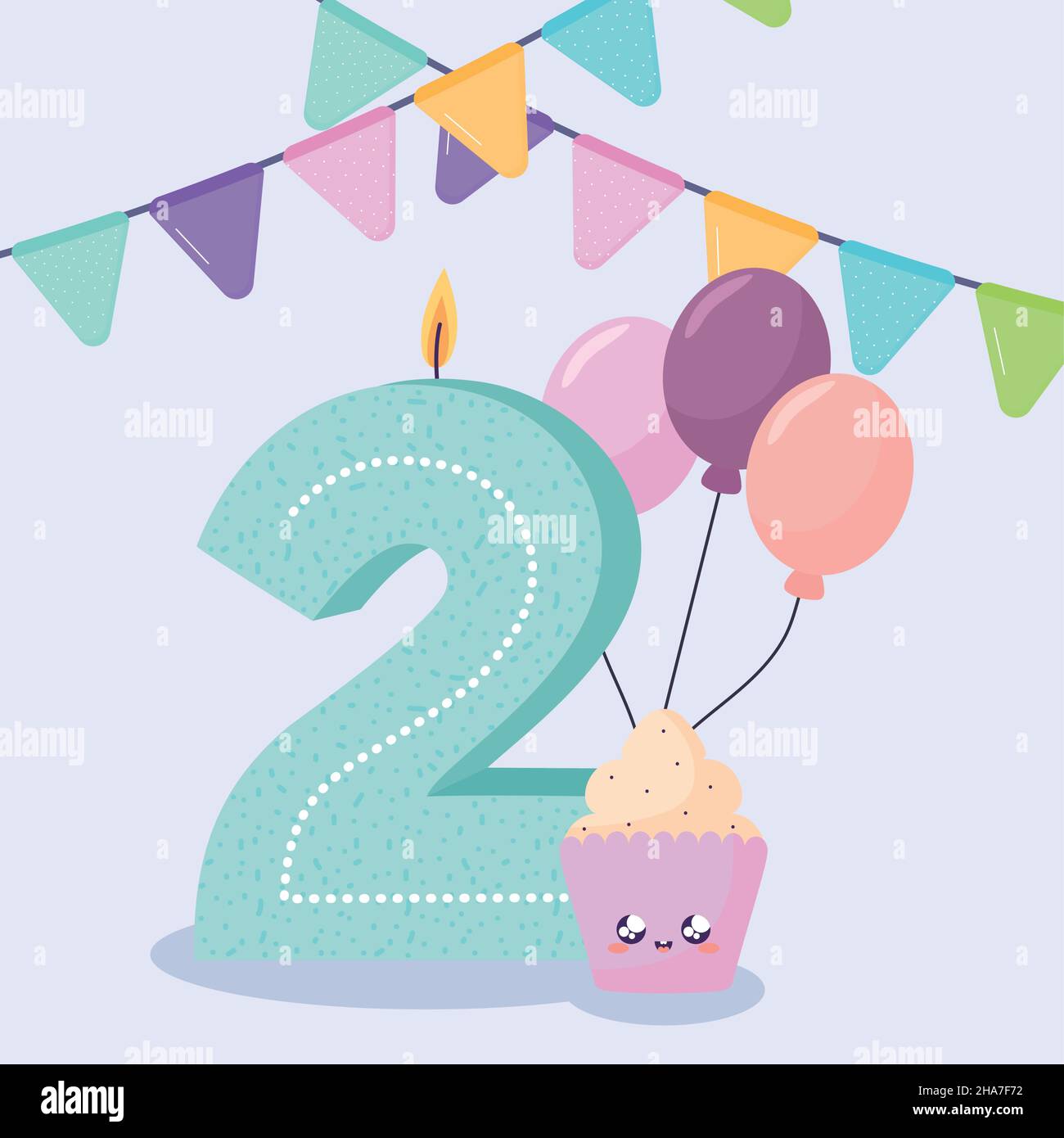 Chocolate cupcake candle number Stock Vector Images - Alamy