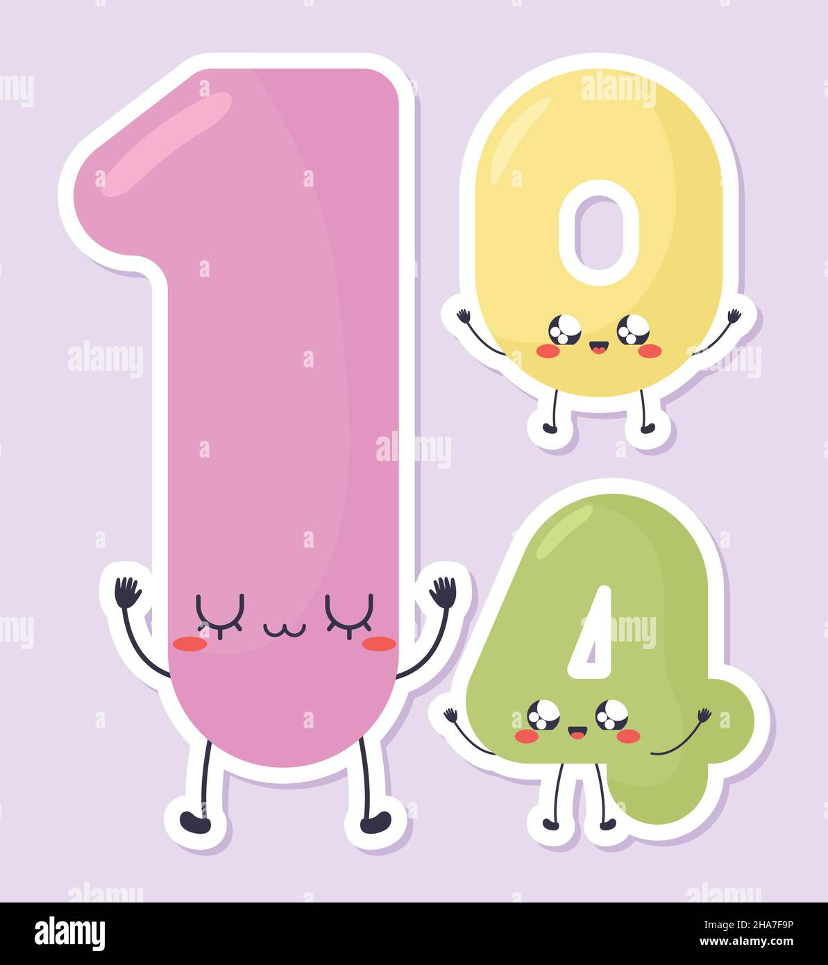 three kawaii numbers Stock Vector Image & Art - Alamy