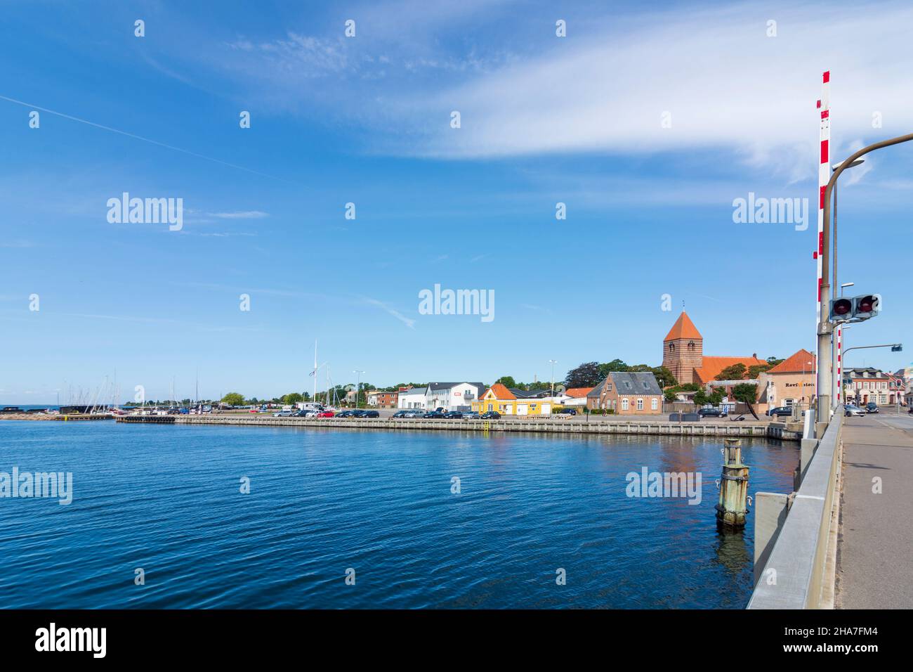 Vordingborg: Stege Church and waterfront, in Stege, Moen, Denmark Stock ...