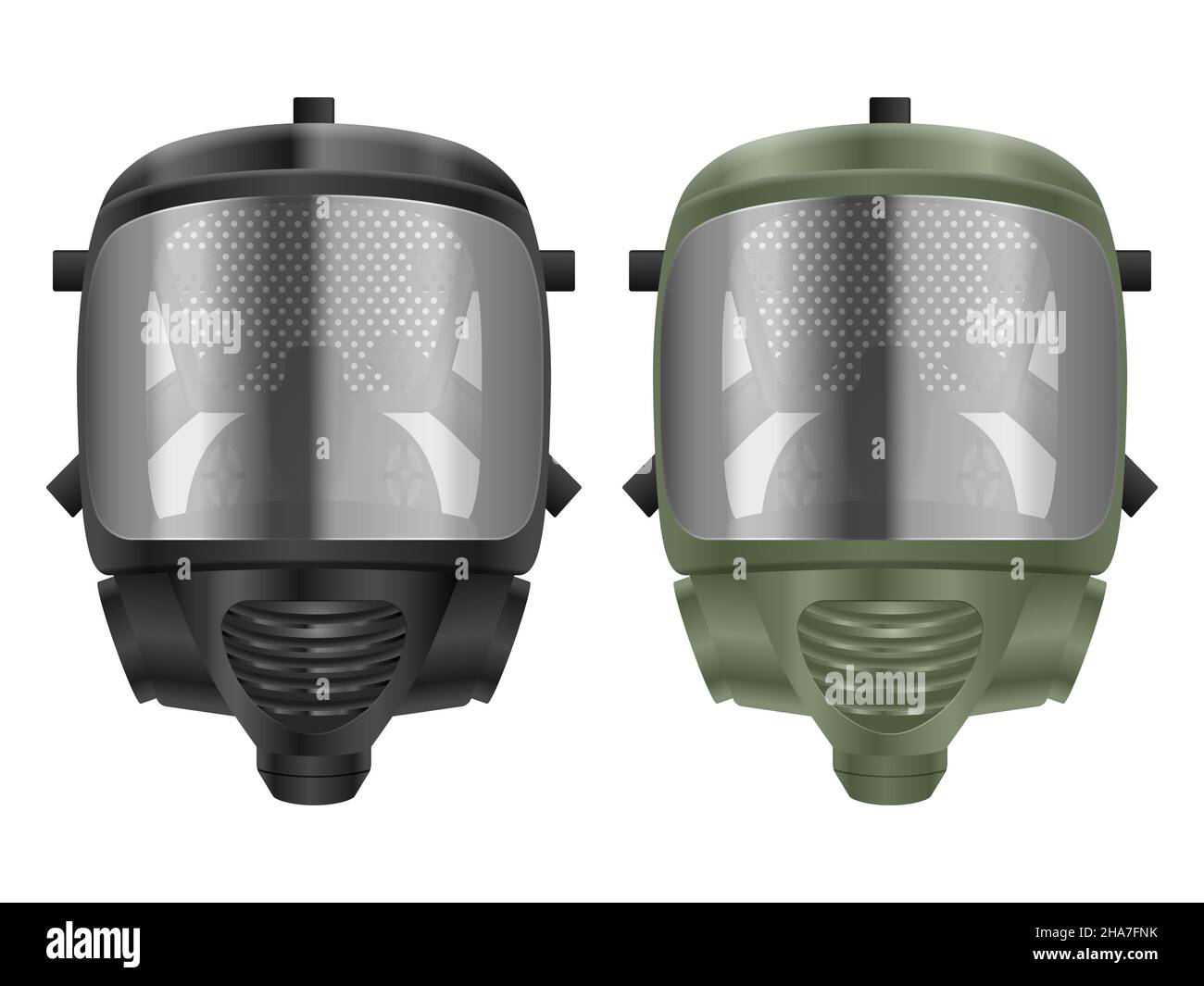 Gas mask set on a white background. Vector illustration Stock Photo - Alamy