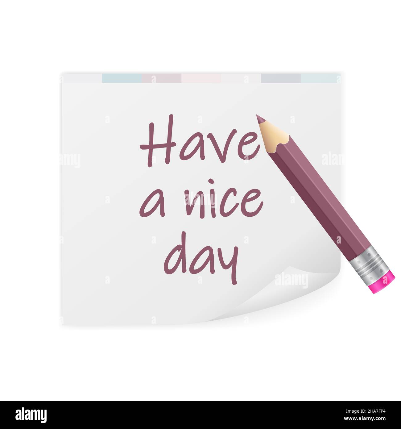 Notepad have a nice day text on a white background. Vector illustration ...