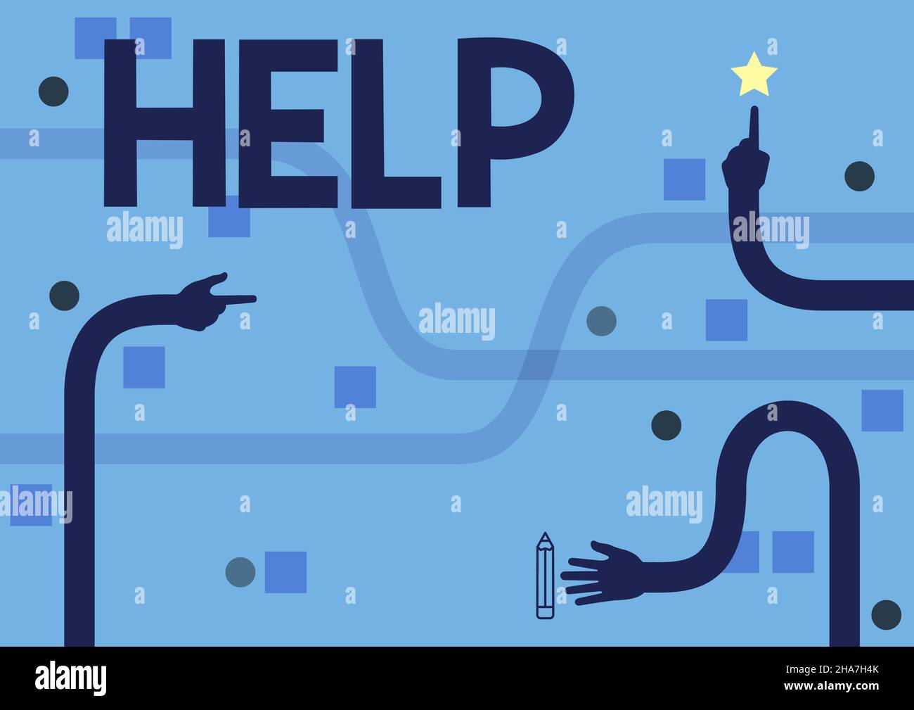 Handwriting text Help. Word for The action of helping someone to do ...
